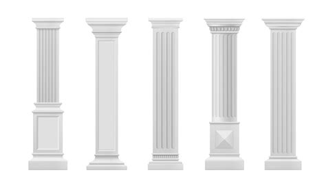 Golden Antique Column Classic Roman Pillars Vector Image