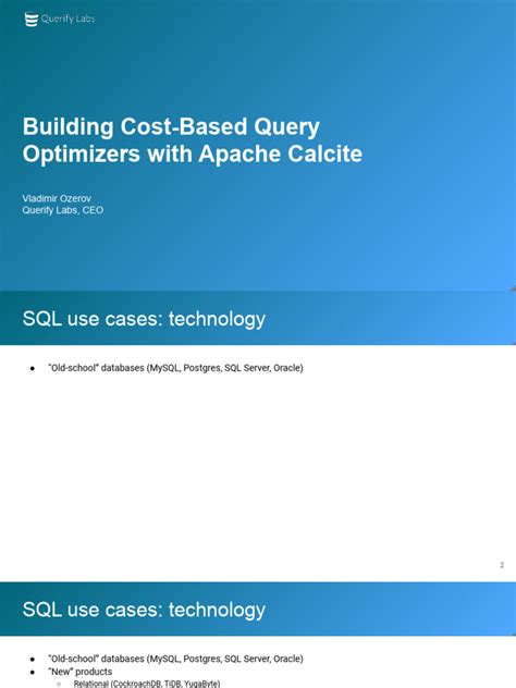 Building Cost Based Query Optimizers With Apache Calcite Pdf Relational Model Parsing