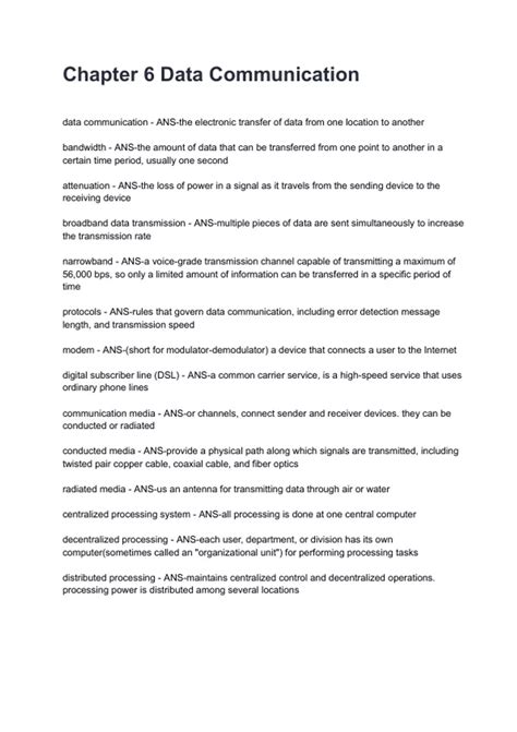 Chapter 6 Data Communication Questions And Answers Graded A 20252026 Introduction To Network