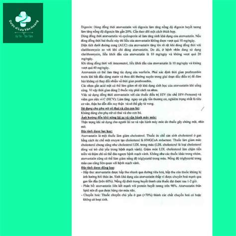 Thuốc Atoris 10mg Điều Trị Hiệu Quả Tăng Cholesterol Và Triglycerid Máu Dược Sĩ Lưu Văn Hoàng