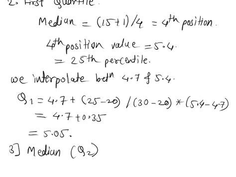 Solved Find The 5 Number Summary For The Data Shown Using The