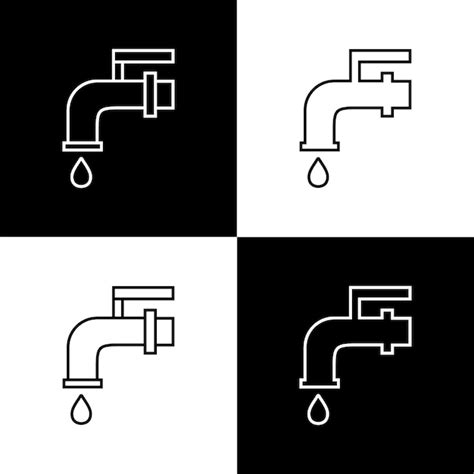 Description De Licône Du Modèle Du Logo Du Robinet Deau Avec Goutte D