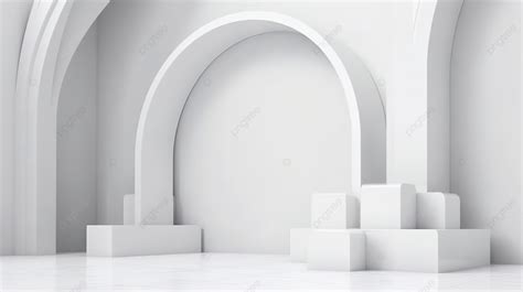 미래학자 3d 모델 빈 흰색 방 프리미엄 제품을 위한 흰색 아치 배경 스탠드 목업용 3d 렌더링 고화질 사진 사진 배경 일러스트 및 사진 무료 다운로드 Pngtree