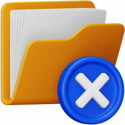 Empty Folder File Document Data Delete Close 3d Illustration