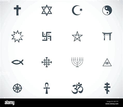 Vector Black Religious Symbols Set Stock Vector Image And Art Alamy