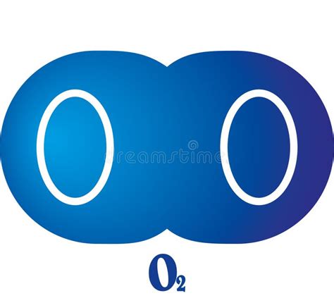Illustration Of Oxygen Molecule And Oxygen Formula Stock Illustration