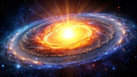 Galaxy Core In Space On Black Background Premium Ai Generated Image