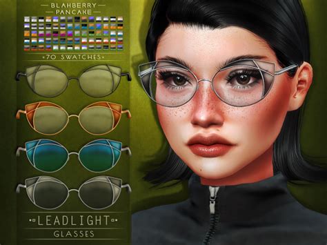 Blahberry Pancake Leadlight Glasses Unisex The Sims 4 Sims 4 Sims Unisex