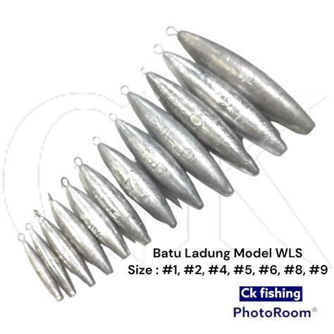 Fishing Lead Sinker Model Wls Size 1 To 9 Batu Ladung Panjang Sea