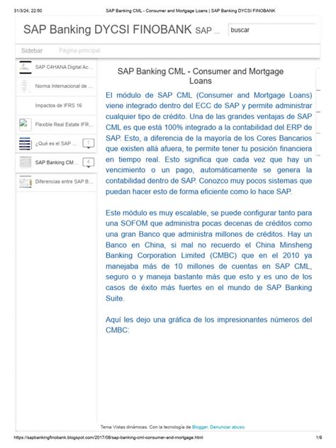Sap Banking Cml Consumer And Mortgage Loans Sap Banking Dycsi Finobank Pdf Préstamos