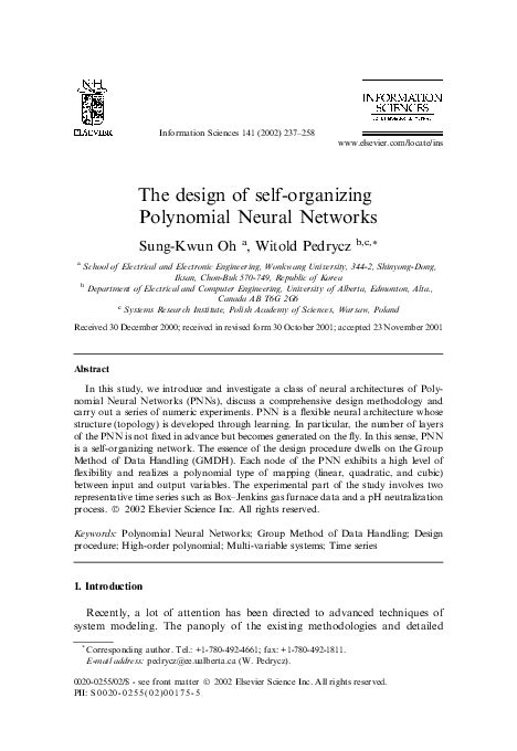 Pdf The Design Of Self Organizing Polynomial Neural Networks