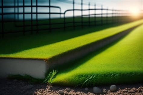 Premium Ai Image Fresh Grass Grows A Narrow Gap In Concrete