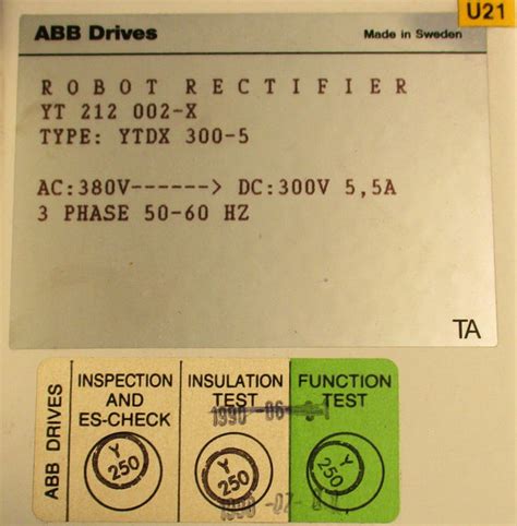 Abb Drives Ytdx 300 5 Robot Rectifier Ac 380v Dc 300v 5 5a 3 Phase