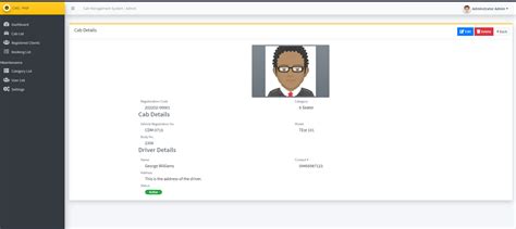 cab management system in php oop free source code sourcecodester
