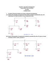 Operations Management Problem Set Determining Component Course Hero