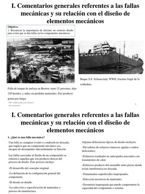 Clase 1 Comentarios Generales Referentes A Las Fallas Mecanicas Y Su