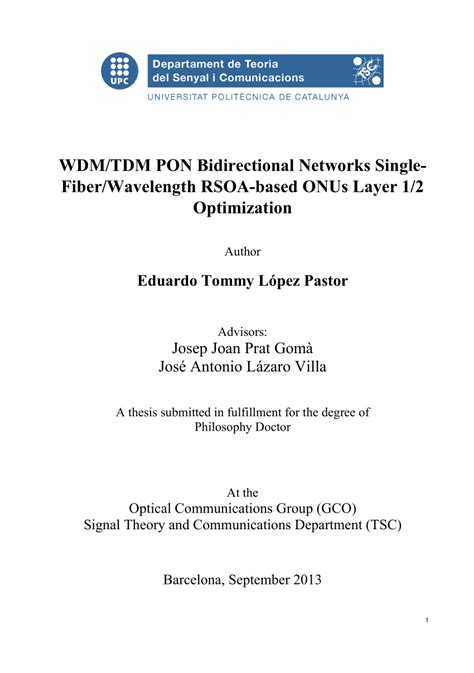Pdf Wdmtdm Pon Bidirectional Networks Single Fiberwavelength Rsoa