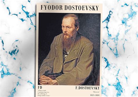 Fyodor Dostoevsky Poster Vintage Wall Art T Idea Wall Etsy
