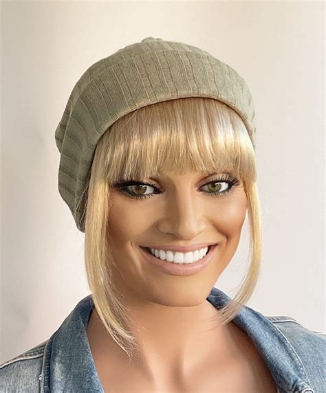 Light Ash Blonde Human Hair Fringe Bangs Fringe Wig Hair Halo Hat