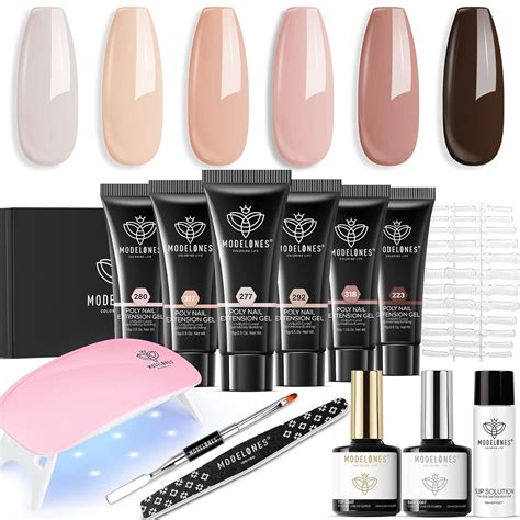 Modelones Poly Extension Gel Kit 6 Colors Nude Pink Skin