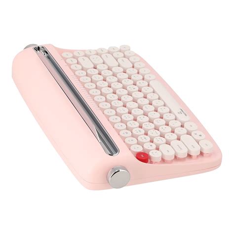 Techpro คีย์บอร์ดไร้สาย Retro Mini Bluetooth 84keys B303 Pink
