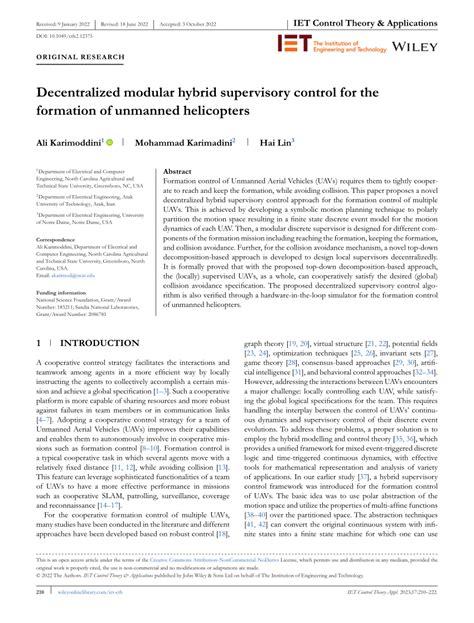 pdf decentralized modular hybrid supervisory control for the
