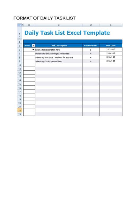The Daily Task List Is Displayed In This Screenshot