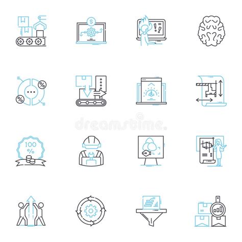 market research linear icons set insights demographics segmentation