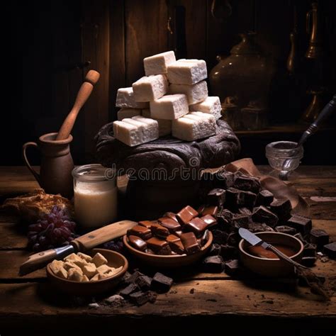Modern Hungarian Sweets With Fruit Decoration Stock Illustration