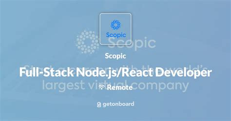 full stack node js react developer at scopic remote work from home
