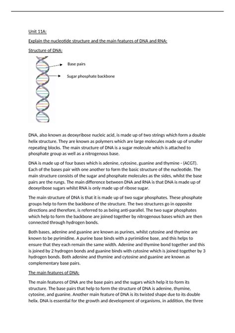 Btec Applied Science Unit A Distinction Unit Genetics And