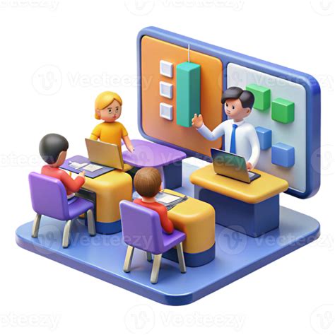 Wonderful Rustic Interactive Classroom Learning 3d Model Of Students