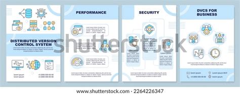 Distributed Version Control System Blue Brochure Stock Vector Royalty