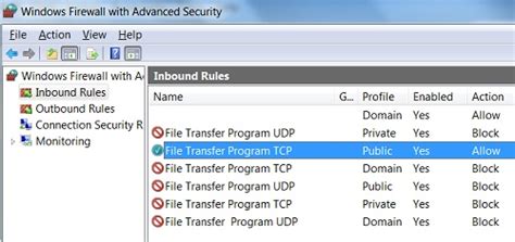 Firewall For FTP Command Line Tool On Windows