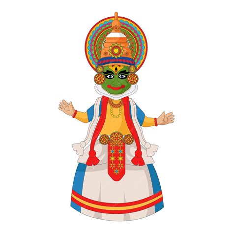 Premium Vector Kathakali Dancer For Happy Onam Festival Of Kerala