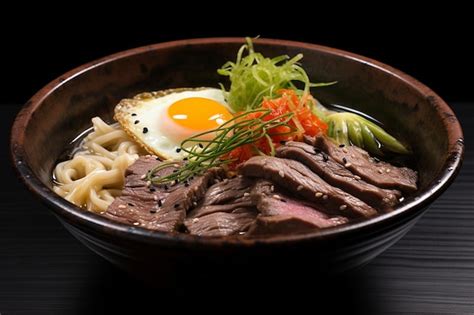 Premium Photo Savory Beef Udon Soup