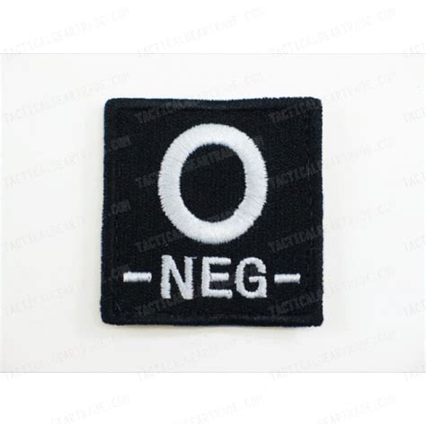 O Neg Blood Type Identification Velcro Patch Black For 314