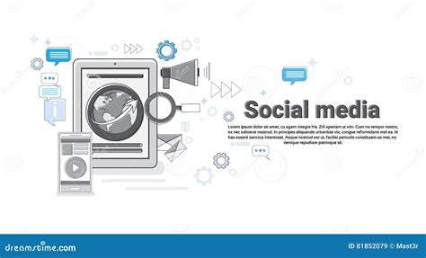 Social Media Network Internet Connection Communication Web Banner Stock Vector Illustration Of