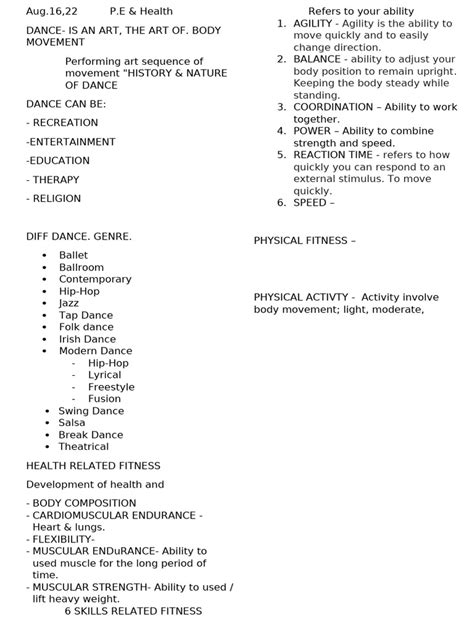 Pe And Health Notes Pdf