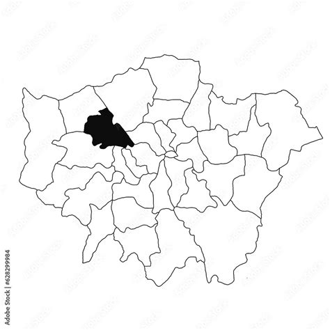 Map Of Brent In Greater London Province On White Background Single