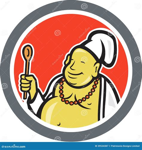 Fat Buddha Chef Cook Cartoon Stock Illustration Illustration Of Cartoon Baker