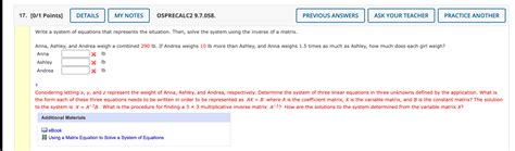 Solved Write A System Of Equations That Represents The Chegg