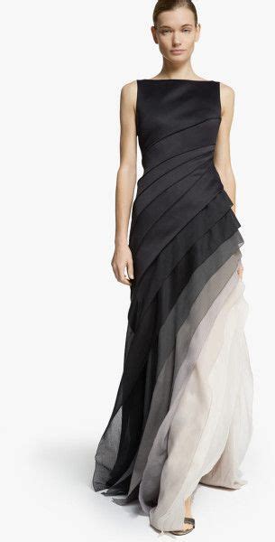 Halston Black Ombre Voile Satin Gown Designer Dresses Couture Halston Heritage Dress Halston