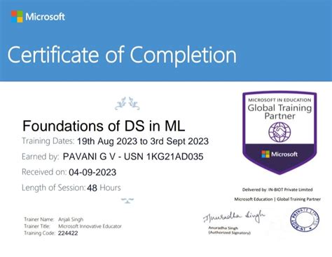Pavani G V On Linkedin Datascience Machinelearning Microsoft Learningjourney