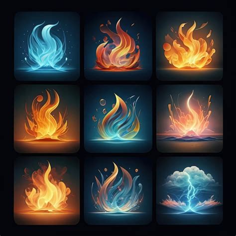 Vector Illustration Hires With Eps For Effect Natural Fire And Ice