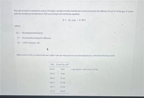 Solved The Rate At Which A Substance Passes Througha