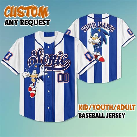 Personalized Sonic Baseball Jersey Custom The Hedgehog Sonic Jersey
