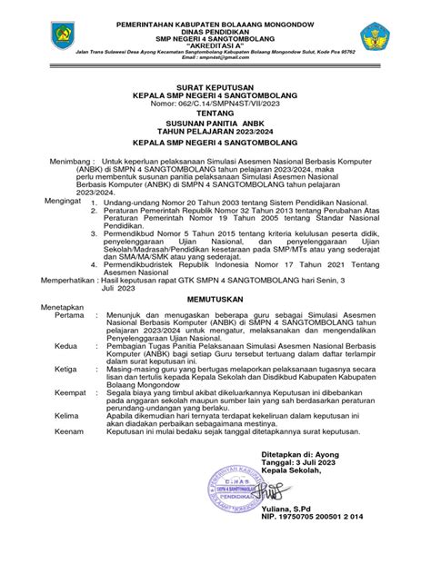 Sk Tim Teknis Anbk 2023 Pdf