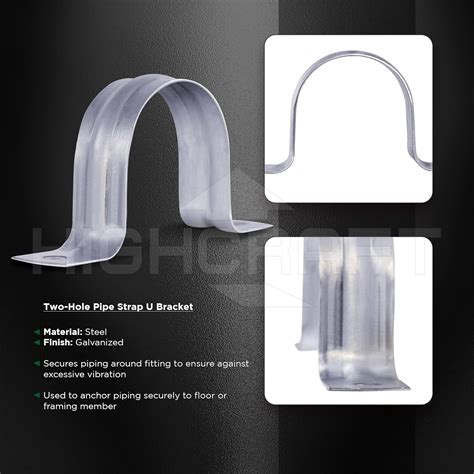 Plastic Coated Galvanized Steel U Clamps 10 Pack 4 Inch Two Hole Pipe Straps Plastic Coated