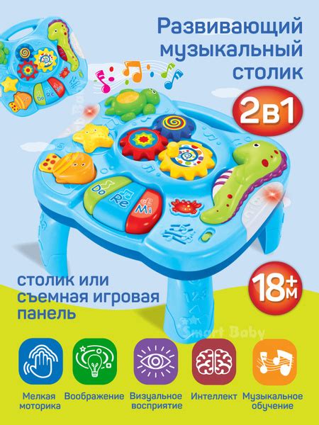 Развивающая игрушка для малышей "Музыкальный стол" со световыми и ...